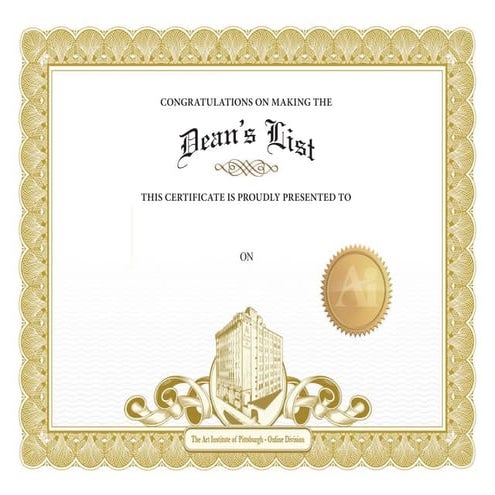 Deans List Certificate | PPT