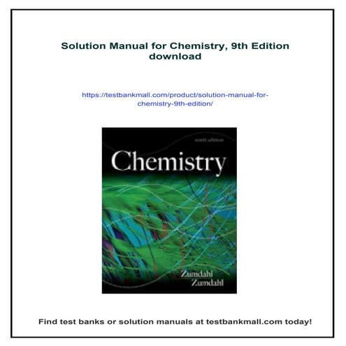 Solution Manual for Chemistry, 9th Edition | PDF