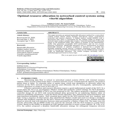Optimal Resource Allocation In Networked Control Systems Using Viterbi Algorithm Pdf