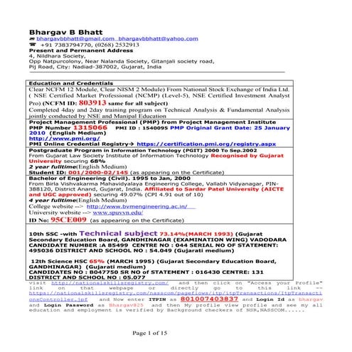 bhargav Main CV - Copy | PDF