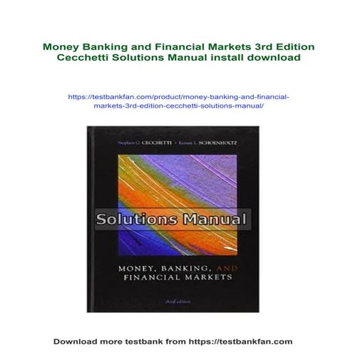Money Banking and Financial Markets 3rd Edition Cecchetti Solutions ...