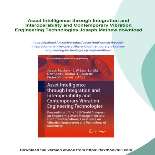 Asset Intelligence through Integration and Interoperability and Contemporary Vibration ...