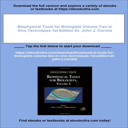 Biophysical Tools for Biologists Volume Two In Vivo Techniques 1st ...