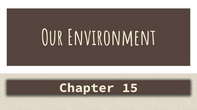 Our environment class 10 | PDF