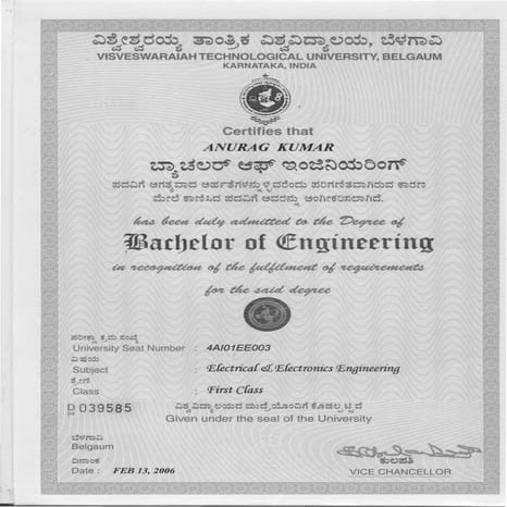 Degree Certificate Engineering | PDF