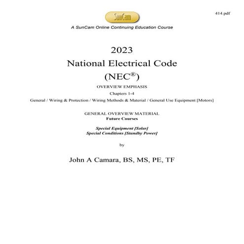NEC 2023 NATIONAL ELECTRICAL DODE 2023 NEC | PDF