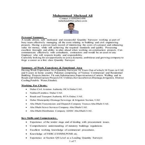 CV Shehzad SQS | PDF