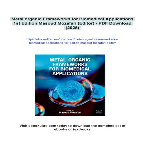 Metal organic Frameworks for Biomedical Applications 1st Edition Masoud ...