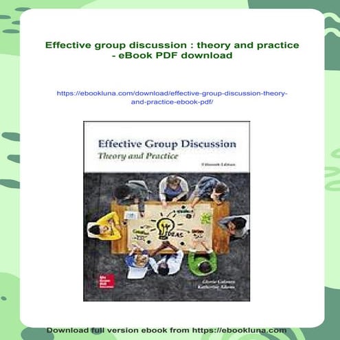 Effective group discussion : theory and practice - eBook PDF | PDF