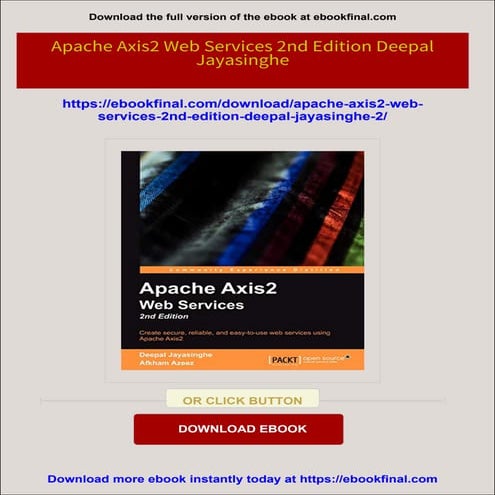 Download full Apache Axis2 Web Services 2nd Edition Deepal Jayasinghe ebook all chapters | PDF