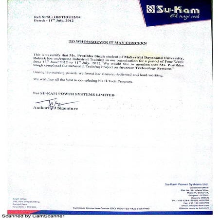 Su-kam Certificate | PDF