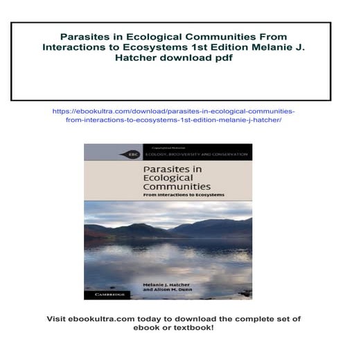 Parasites in Ecological Communities From Interactions to Ecosystems 1st ...