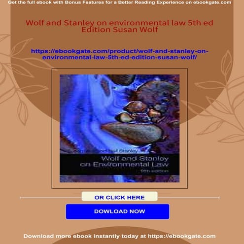 Wolf and Stanley on environmental law 5th ed Edition Susan Wolf | PDF