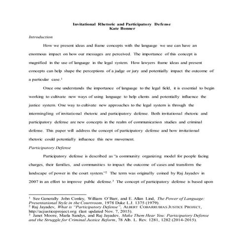 Invitational Rhetoric and Participatory Defense | PDF