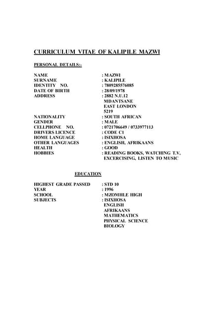 BLESSING CV - Copy | DOCX | Resume Writing and Advice | Job Search