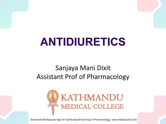 Anti diuretics drugs | PPTX | Endocrine and Metabolic Diseases | Diseases and Conditions