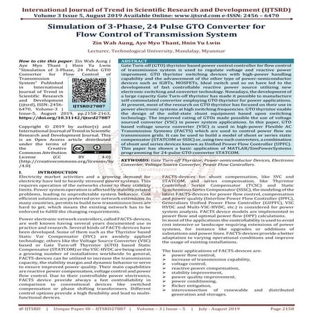 Simulation of 3 Phase, 24 Pulse GTO Converter for Flow Control of Transmission System | PDF ...