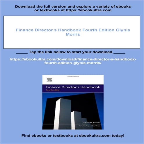 Finance Director s Handbook Fourth Edition Glynis Morris | PDF