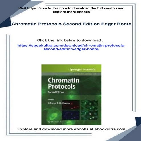 Chromatin Protocols Second Edition 2nd Edition Edgar Bonte Peter B ...