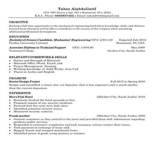 taher alabdullatif Resume Updated1 | DOCX