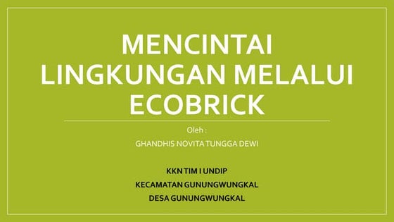 power point ecobrick solusi limbah plastik | PPT