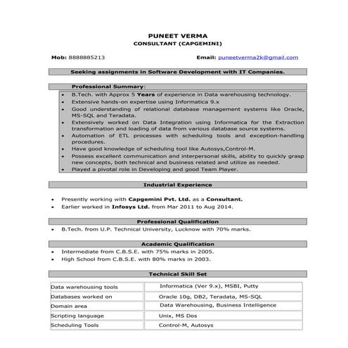 Puneet Verma CV | DOC