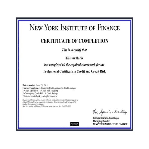 Certificate NY | PPT