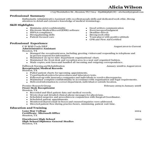 Alicia Wilson Resume 1 | DOCX