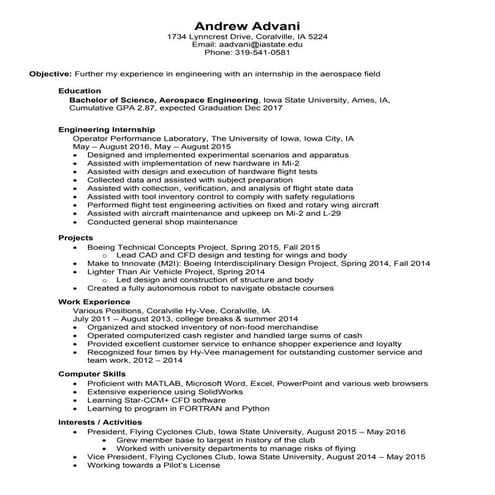 Andrew Advani Resume | PDF