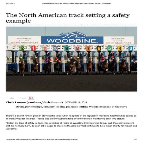 The North American track setting a safety example | PDF