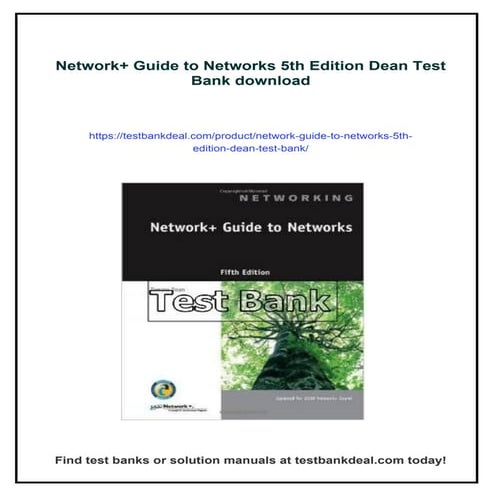 Network+ Guide to Networks 5th Edition Dean Test Bank | PDF