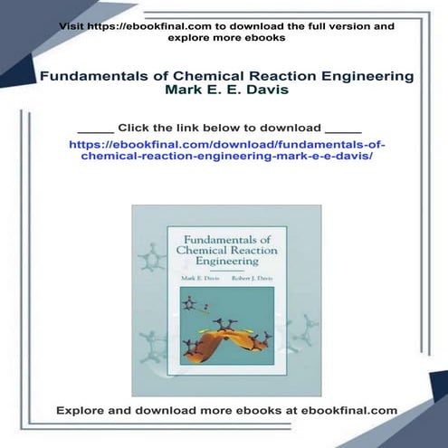 Fundamentals of Chemical Reaction Engineering Mark E. E. Davis | PDF