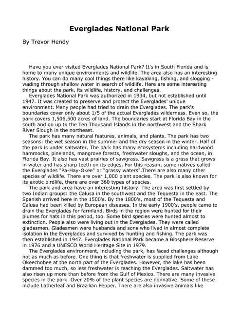 The Everglades National Park | PDF