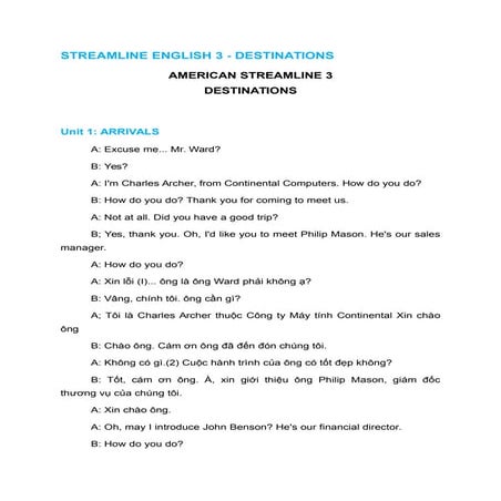 STREAMLINE ENGLISH 3 - DESTINATIONS | PDF