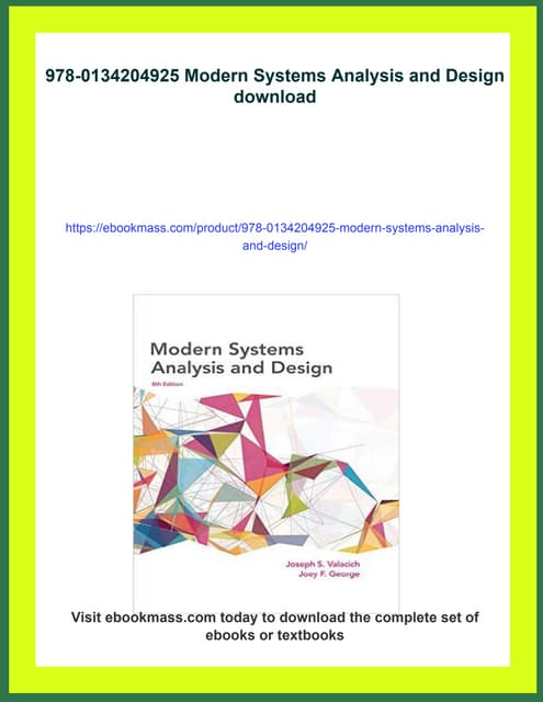 (eBook PDF) Modern Systems Analysis and Design 9th Edition | PDF