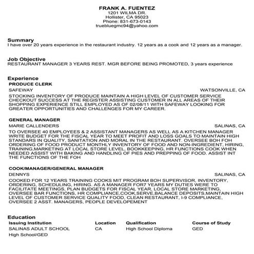 resume f | PDF
