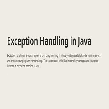 4185_Exception-Handling-in-Java object oriented programming | PPTX