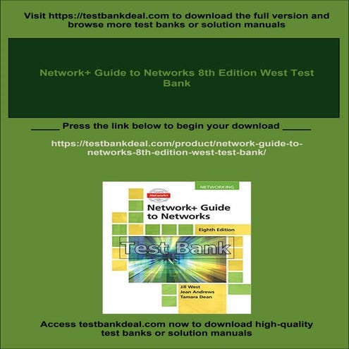 Network+ Guide to Networks 8th Edition West Test Bank | PDF