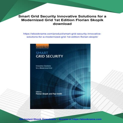 Smart Grid Security Innovative Solutions for a Modernized Grid 1st ...