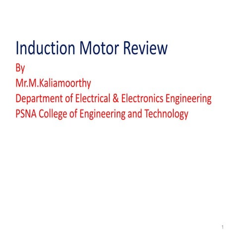 EE-260 Lecture 27, 28. The equivalent circuit of an induction motor | PPT