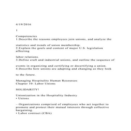 Chapter 17 Union/Management Relations | PPT