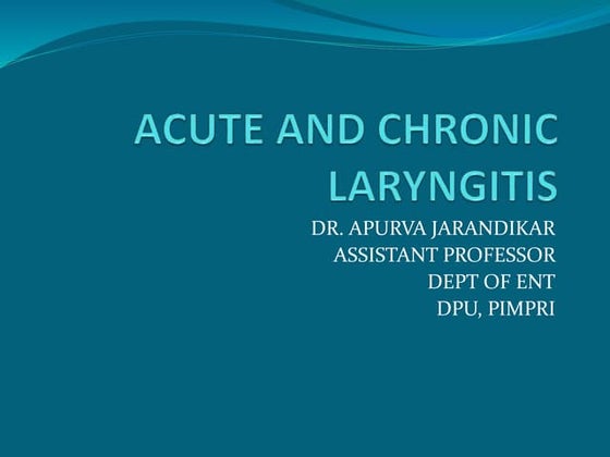 Chronic-laryngitis, causes and management | PPT
