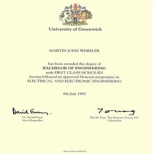 Bachelor Of Engineering 1st Class hons Certificate | PDF ...