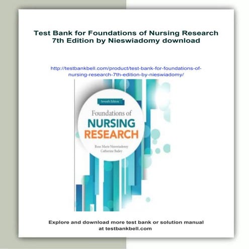Test Bank for Foundations of Nursing Research 7th Edition by ...