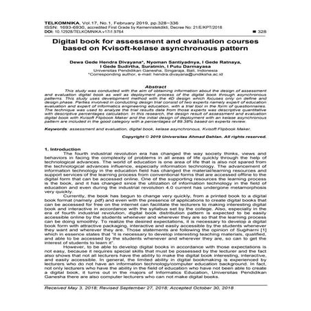 Digital Book For Assessment And Evaluation Courses Based On Kvisoft