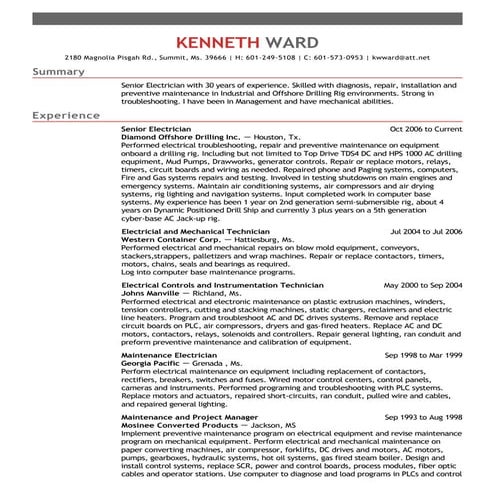 Kenneth Ward Resume A1 | PDF
