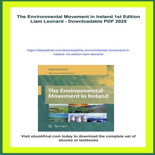 The Environmental Movement in Ireland 1st Edition Liam Leonard | PDF