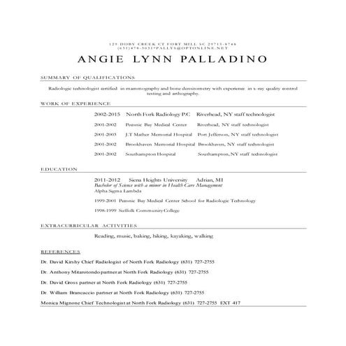 angie resume word | DOCX