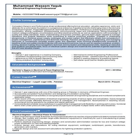 waseem cv word document | PDF