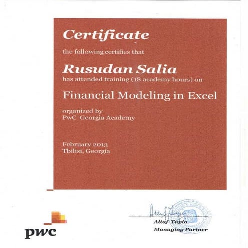 Certificate - PWC | PDF